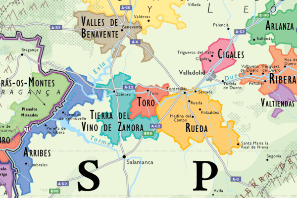 Wine Map of Spain and Portugal